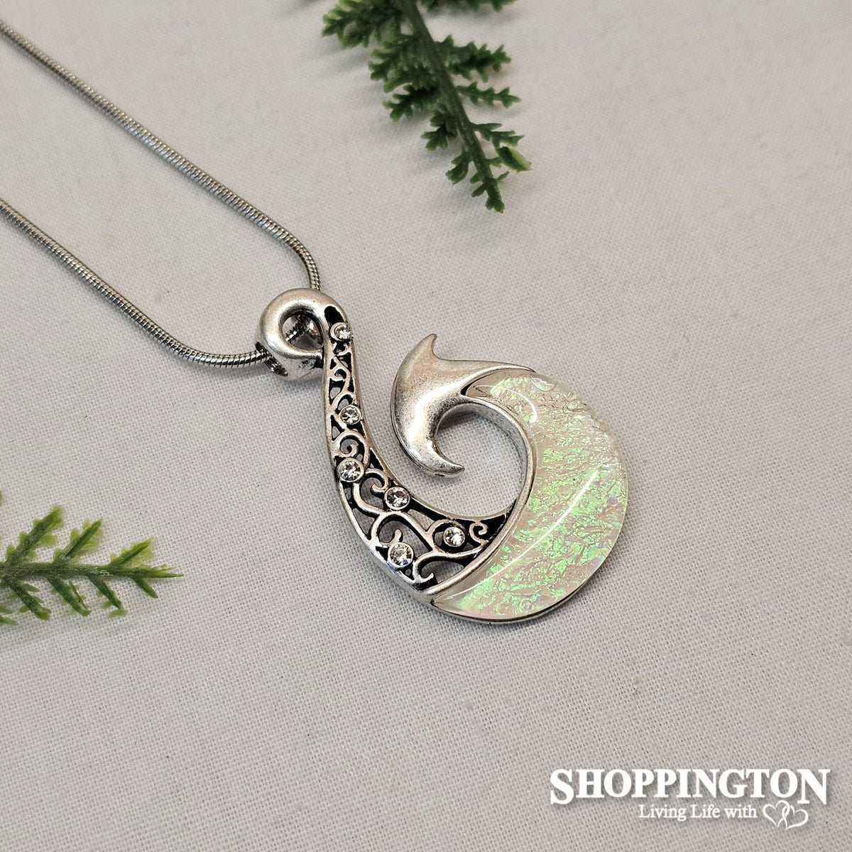 White Koru Hook Necklace – Shoppington