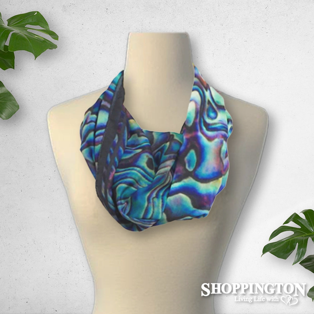 NZ Fashion Scarf - Paua with Black Border – Shoppington