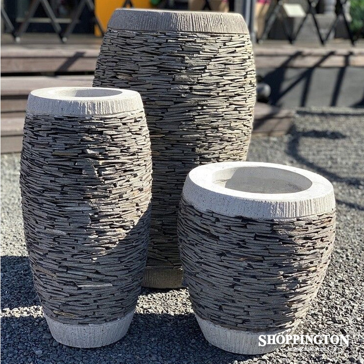 Garden Pot - Slate Stone Pot Round - 60cm – Shoppington